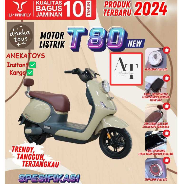 Jual Motor Listrik Uwinfly T80 Molis SLA 60V20Ah Power 1200 Watt ...