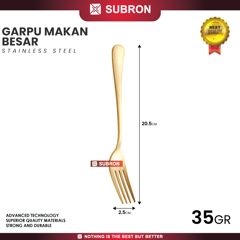 Jual SUBRON Alat Makan Sendok Garpu Pisau Makan Besar Kecil Sayur Tebal ...