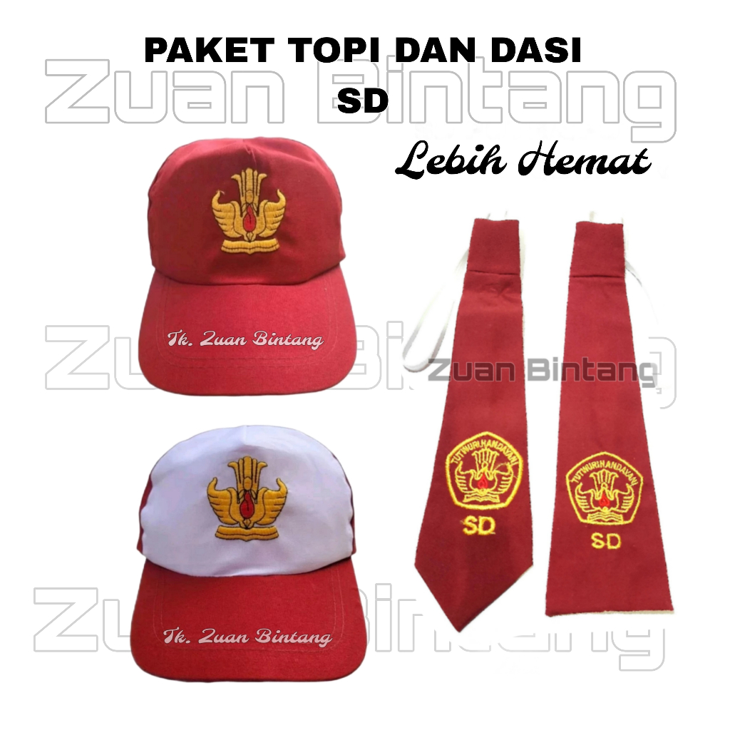 Jual TOPI SD + DASI SD 1 PAKET/PAKET TOPI SD PLUS DASI SD | Shopee ...