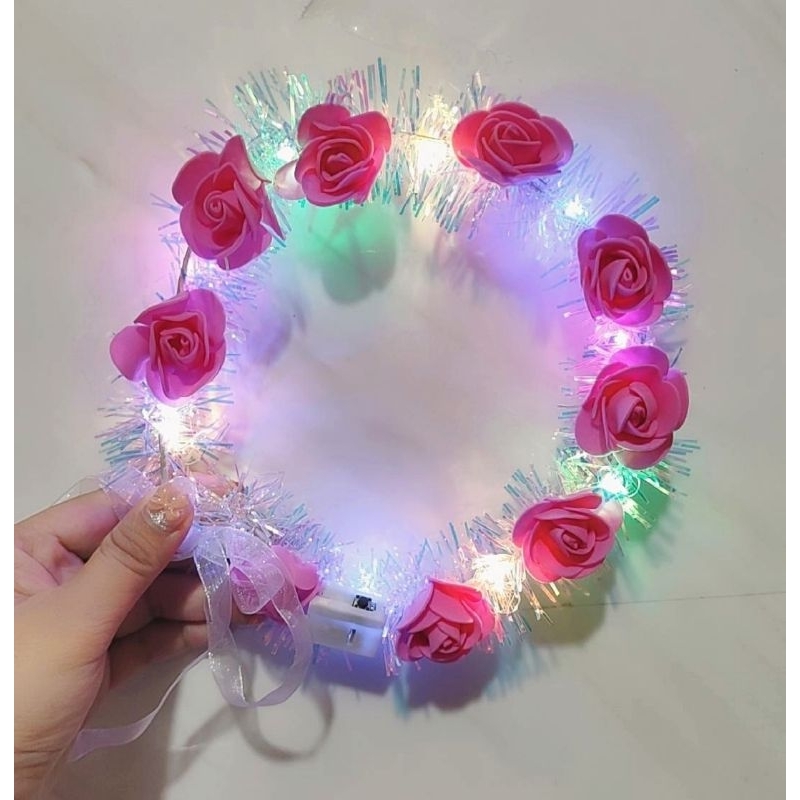 Jual BANDO CROWN LED / CROWN BRIDAL SHOWER / BANDO BUNGA LAMPU / BANDO ...