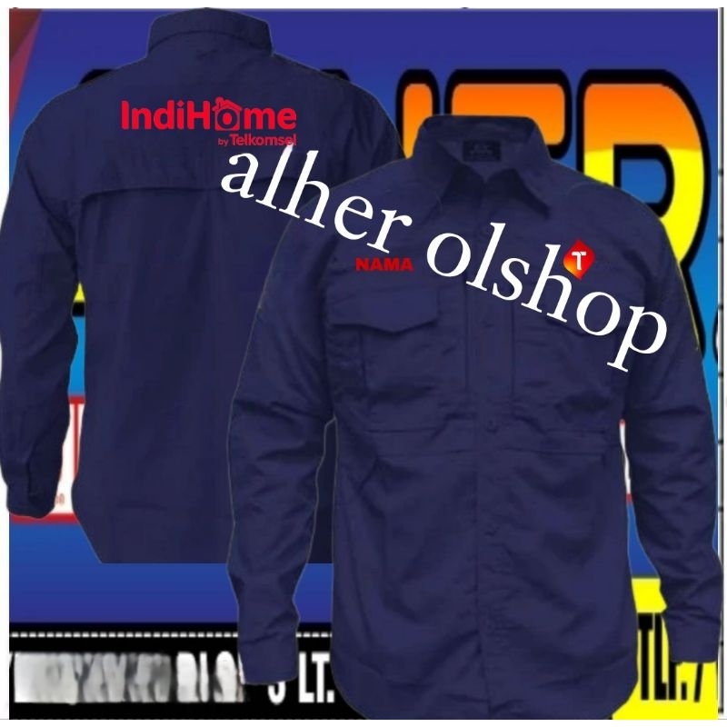 Jual kemeja tactical Indihome by Telkomsel baju tactical indihome by ...