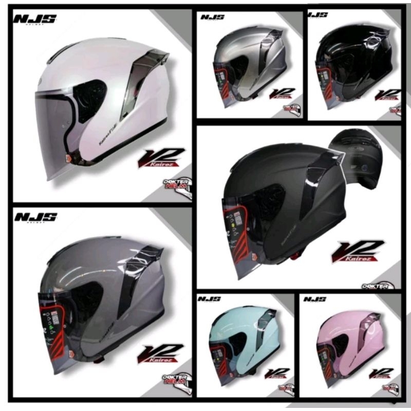 Jual HELM NJS KAIROZ V2 SOLID ORIGINAL | Shopee Indonesia