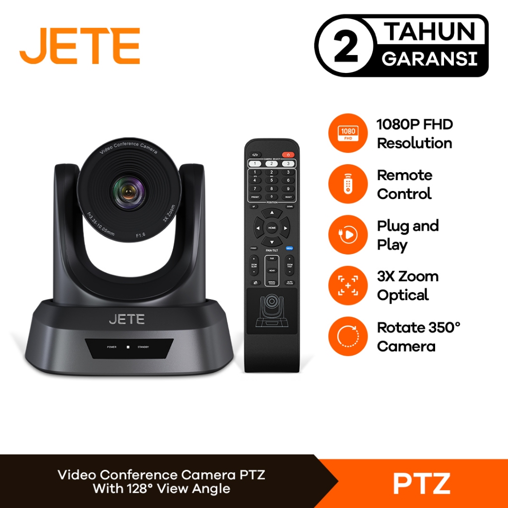 Jual JETE PTZ Camera Video Conference 1080p Full HD 3x Zoom ...