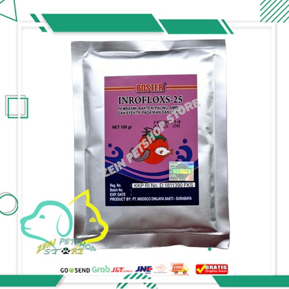 Jual BOSTER INROFLOXS 25 100 gr - Enrofloxacin HCl Antibiotik Ikan dan ...
