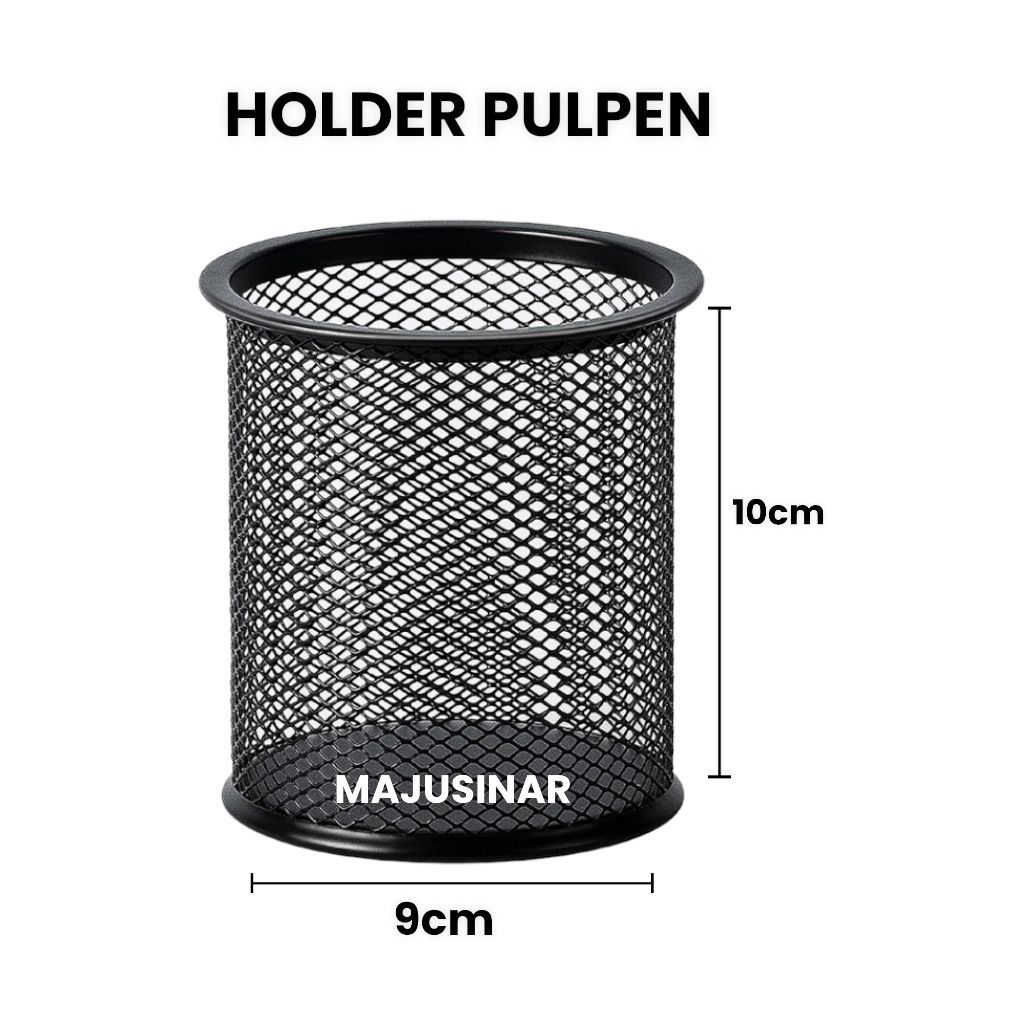 Jual Tempat Pulpen Meja Besi Jaring/Tempat Alat Tulis/Pen Stand Bulat ...