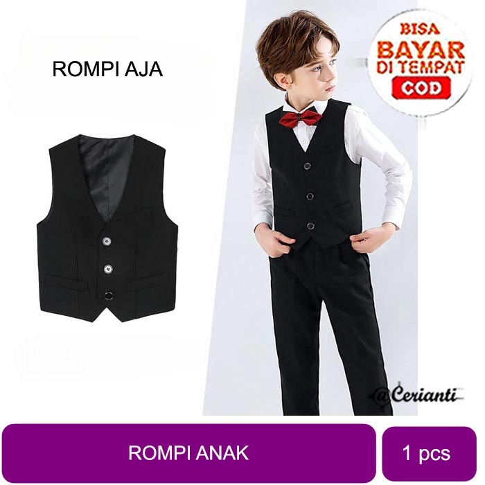 Jual 1-12 tahun ROMPI Jas anak pesta rompi formal Hitam Abu_Cerianti ...