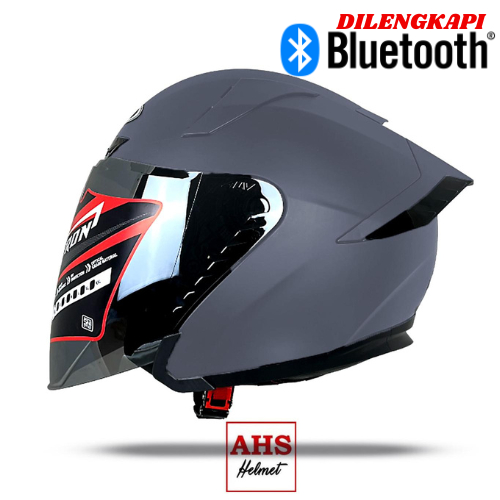 Jual ALV GENOS VERSI BLUETOOTH HELM HALF FACE SINGLE VISOR STANDART SNI ...