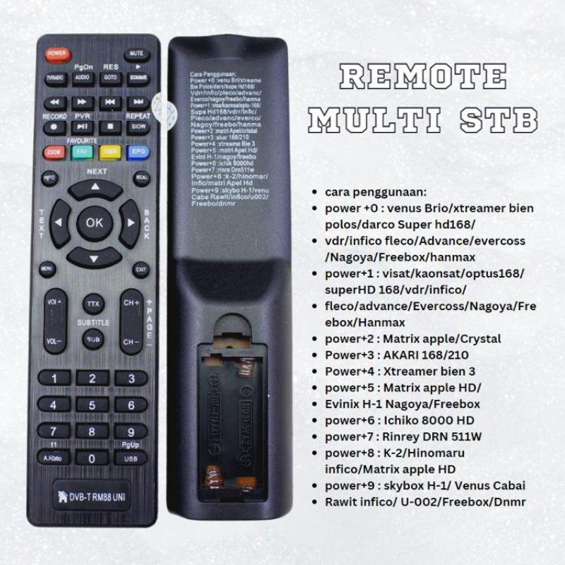 Jual Remot Multi STB Universal DVB-T RM 88 UNI Bisa Untuk Semua Merk Set Top Box | Shopee Indonesia