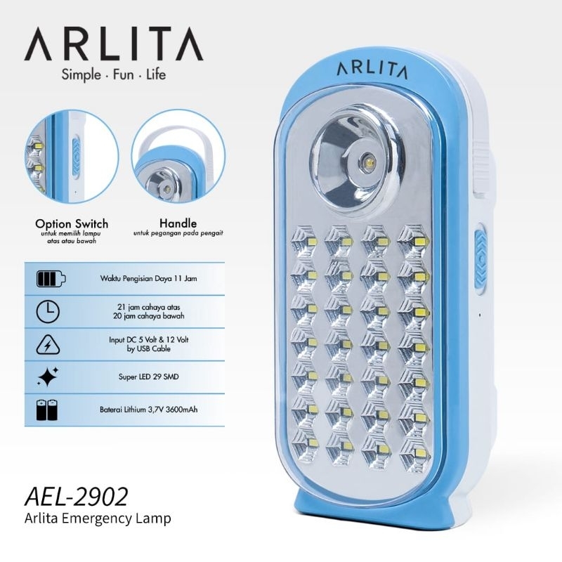 Jual KIRIN ARLITA AEL 102 202 2902 AEL102 AEL202 AEL2902 EMERGENCY LAMP LAMPU DARURAT EMERGENSI ...