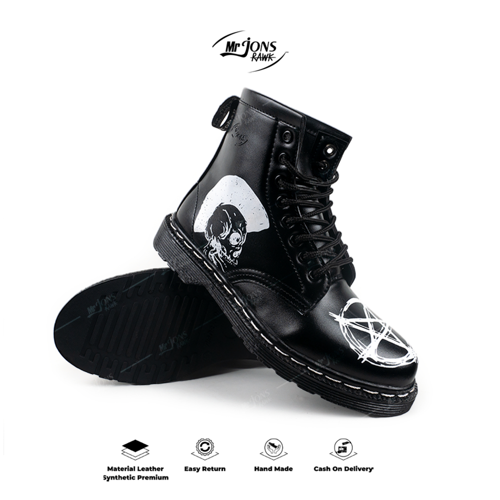Jual Mr.Jonsrawk Official - Sepatu Formal Boots Model 8 Hole Pria ...