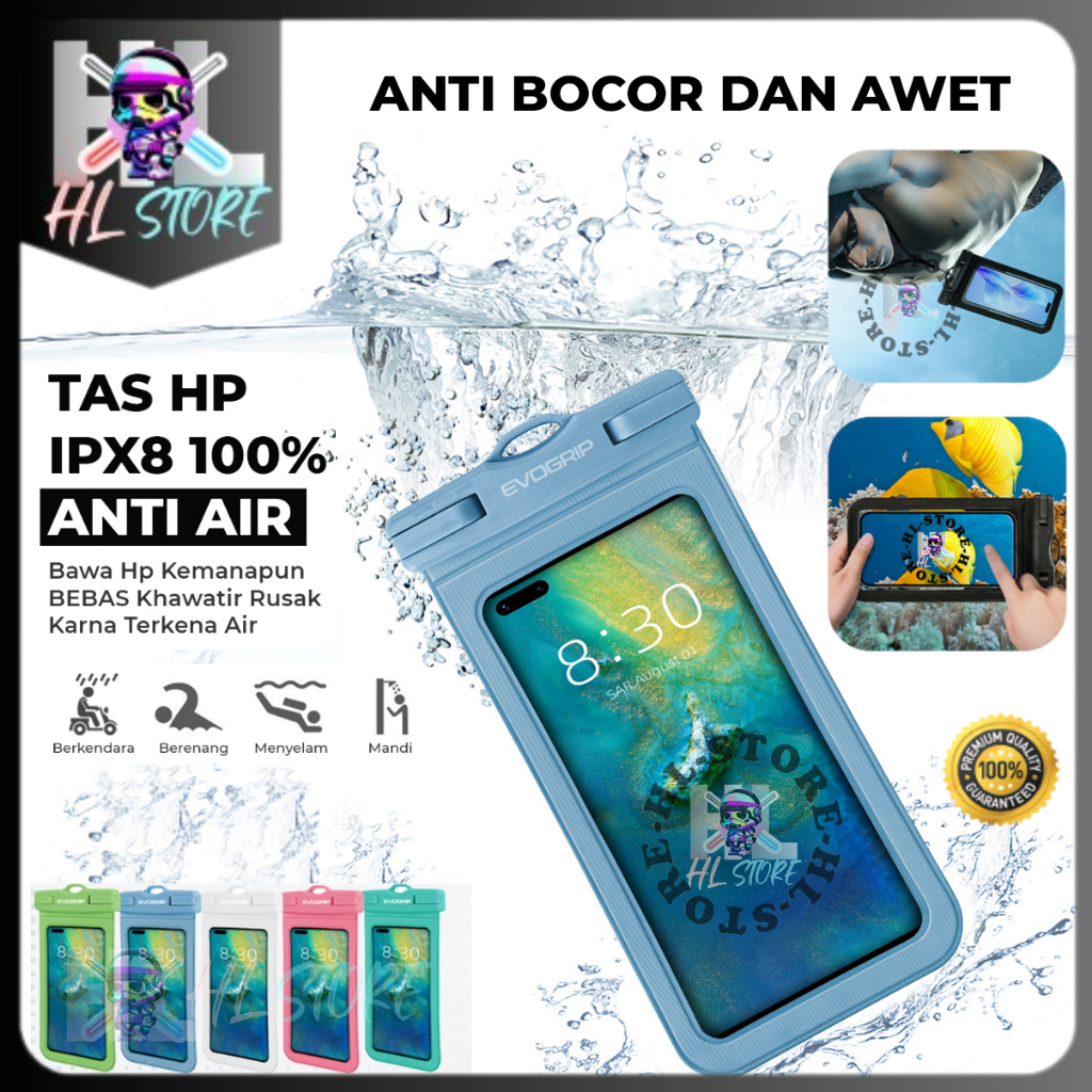 Jual WATERPROOF BAG HP EVOGRIP WB10 kantong anti air pelindung hp ...
