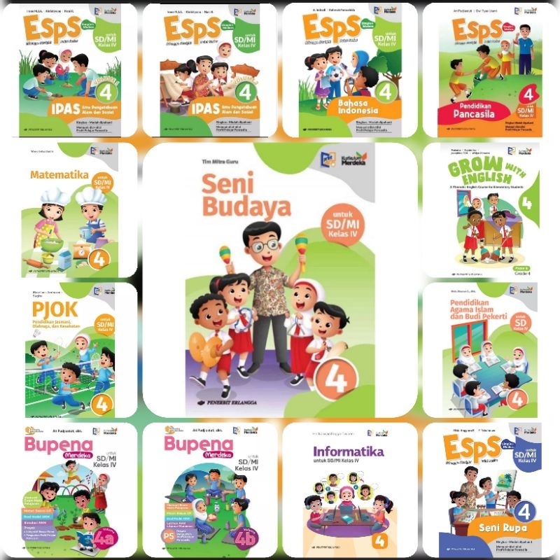 Jual Pelajaran Kurikulum Merdeka Kelas 4 SD/Mi Erlangga | Shopee Indonesia