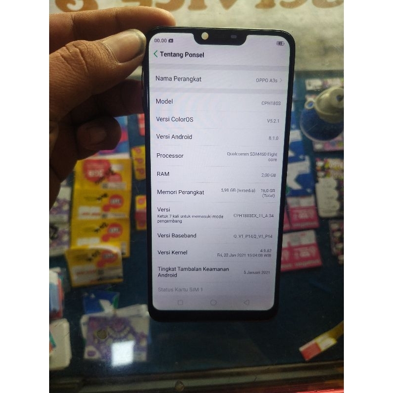 Jual lcd & frame nempel utk hp Oppo a3s cph 1803(barang original alias ...