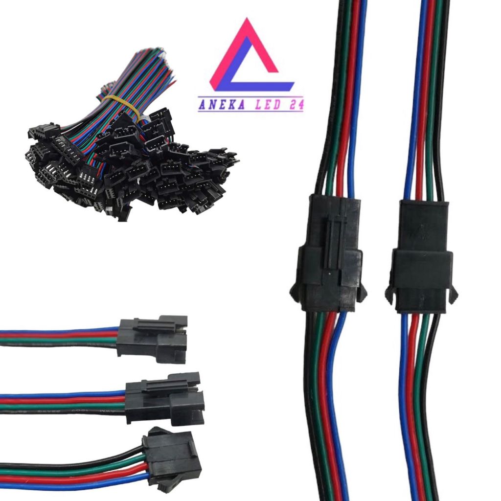 Jual Soket Konektor 4Pin Male Female Kabel Ekstensi Kabel SM Lampu ...