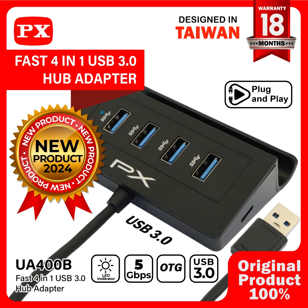 Jual USB Hub Adapter USB 3.0 Converter Laptop Phone Holder 4 in 1 PX ...