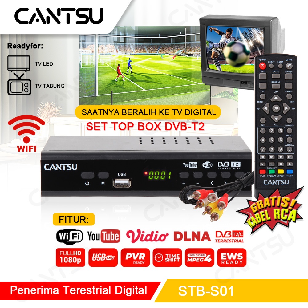Jual 【READY STOCK】CANTSU Set Top Box TV Digital Android TV BOX STB-S01 ...