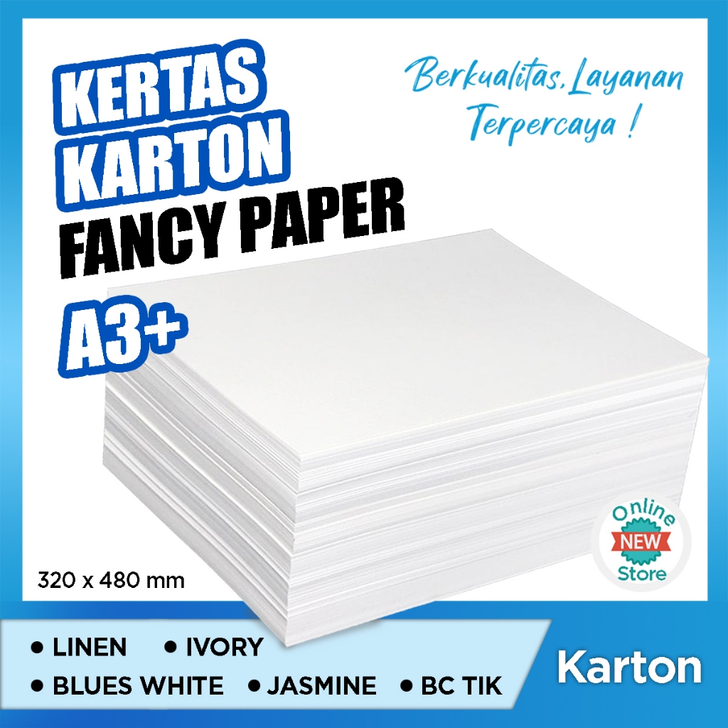 Jual Kertas Karton Linen / Carton Blues White (BW) / Kertas BC TIK ...