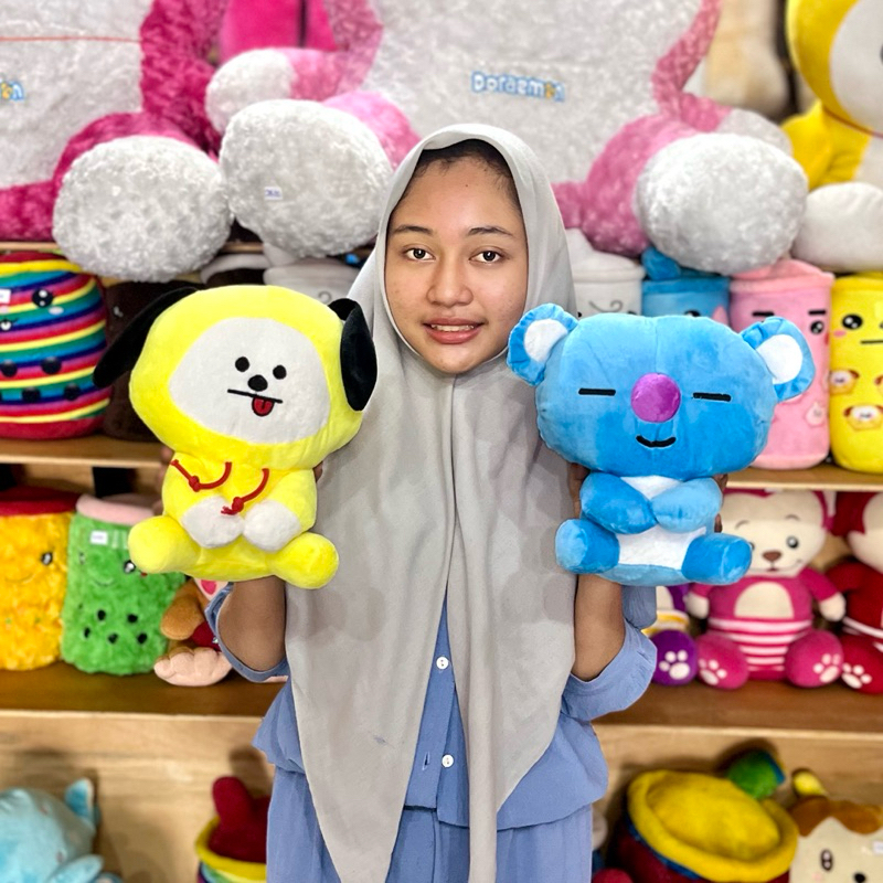 Jual Boneka bts bt21 duduk velboa kecil lucu import elegan 25 cm boneka ...