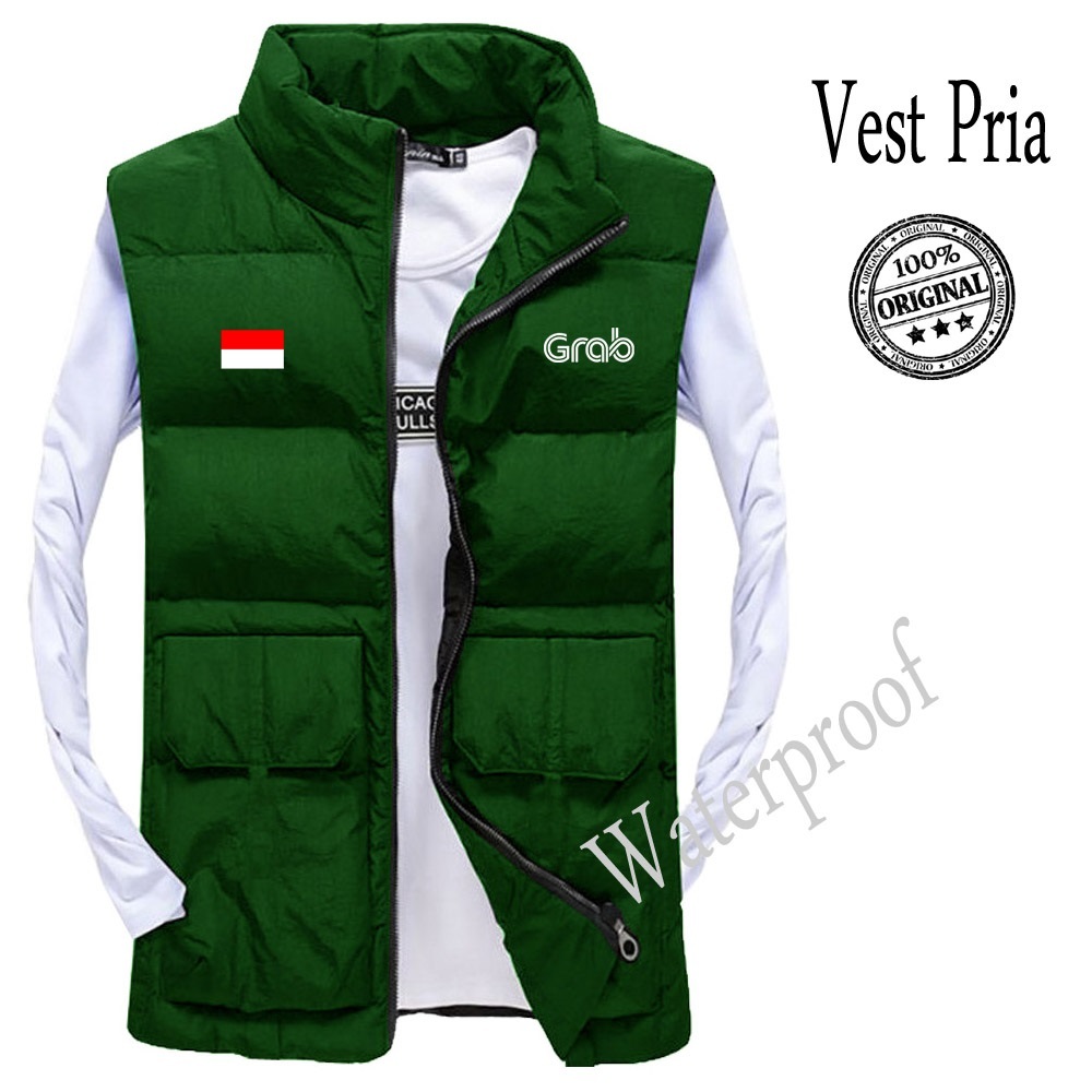 Jual rompi parasut grab grabbike pria premium rompi vest grab grabfood ...
