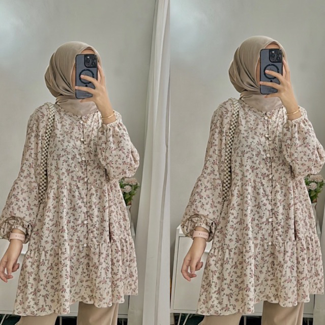 Jual JISOO BLOUSE ||Atasan Korean Blouse Vintage | Blouse Babby Doll ...