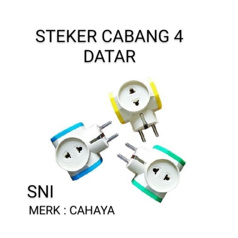 Jual Steker Cabang 4 Datar | Steker T Multi Cabang 4 Cahaya | Harga ...
