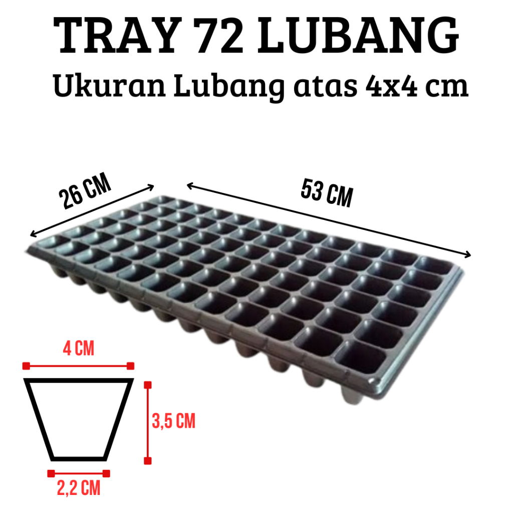 Jual Tray semai benih 72 lubang ukuran 4x4 cm | Shopee Indonesia