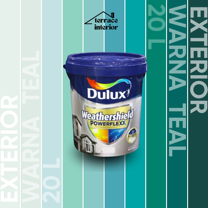 Jual Cat Tembok Dulux Weathershield Powerflex Exterior 20 L Teal Gloss ...