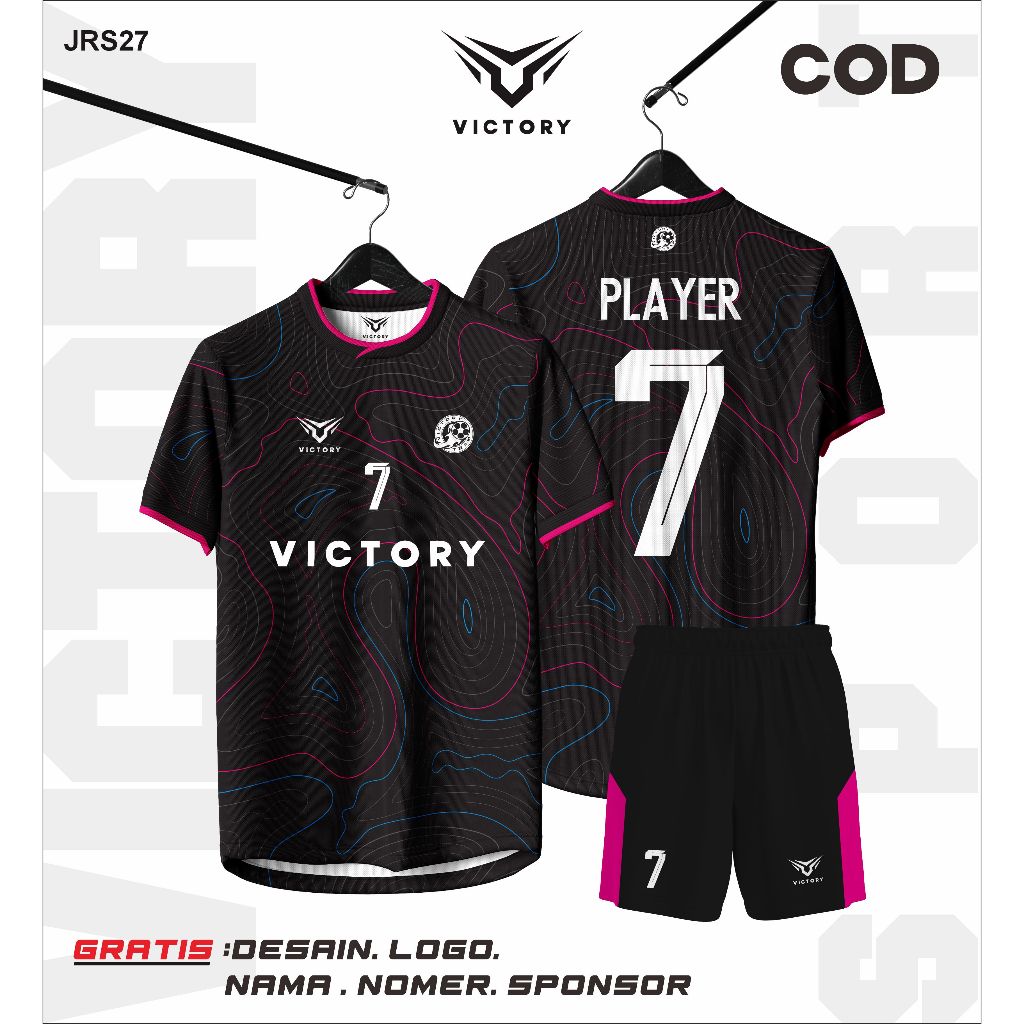 Jual JERSEY FUTSAL PRINTING CUSTOM NAMA DAN NO PUNGGUNG 2024 HITAM ...
