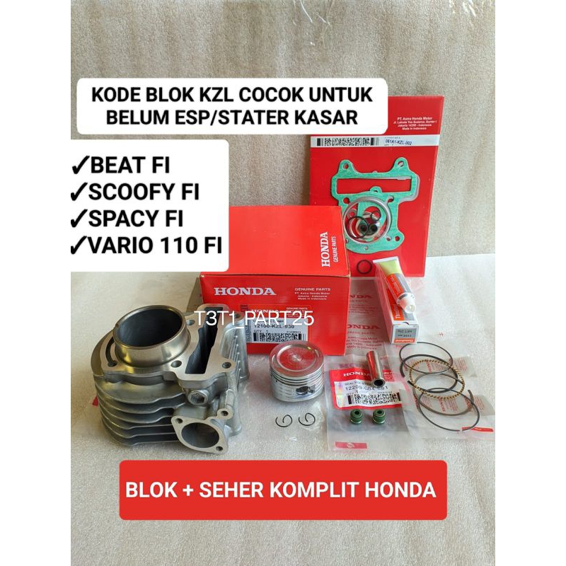 Jual blok + seher sett (KZL) beat fi/Scoopy fi/spacy fi/Vario 110 fi (stater kasar/non esp ...