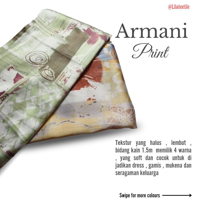Jual KAIN ARMAN-I SILK PRINT BROWN (HARGA PER 0,5 METER) | Shopee Indonesia