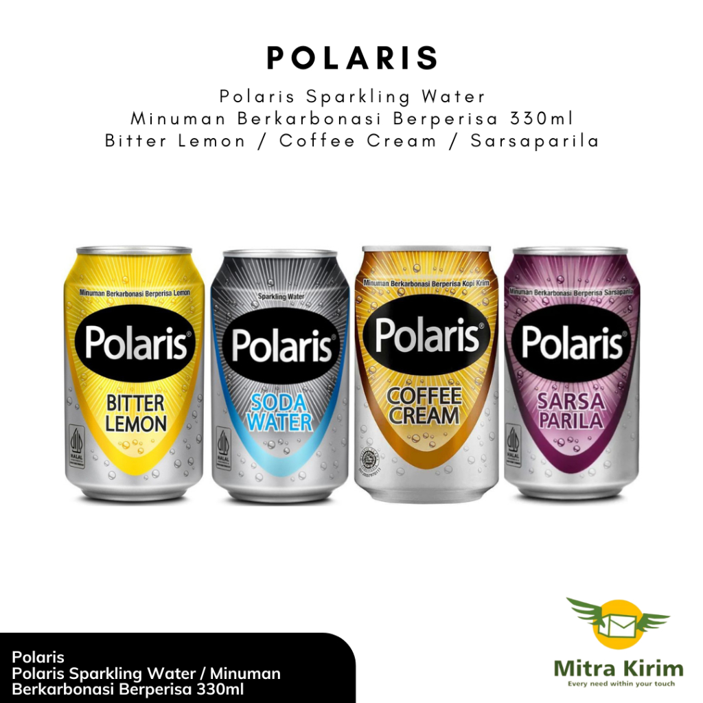 Jual Polaris Sparkling Water/Minuman Berkarbonasi 330ml - Biter Lemon ...