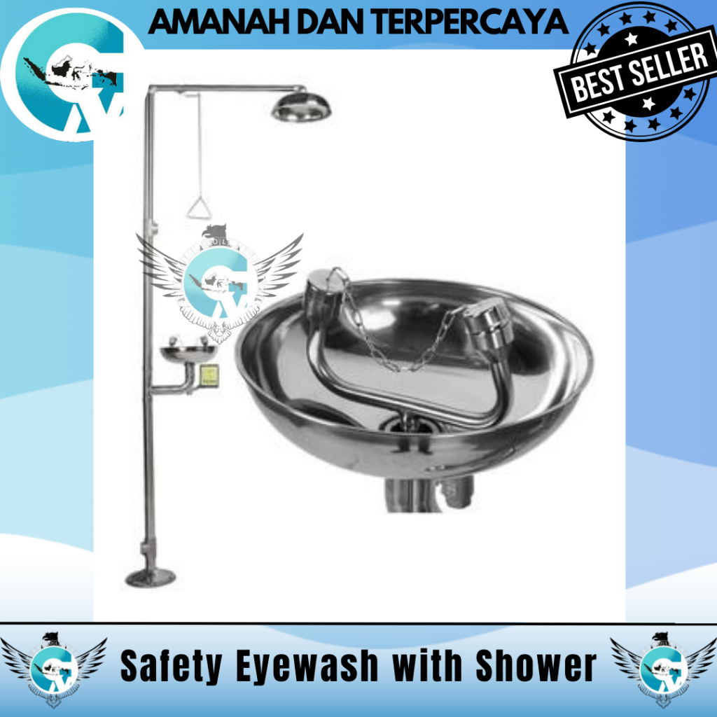 Jual RSO - Safety Eyewash with Shower Hand Operation Tempat Cuci Mata ...