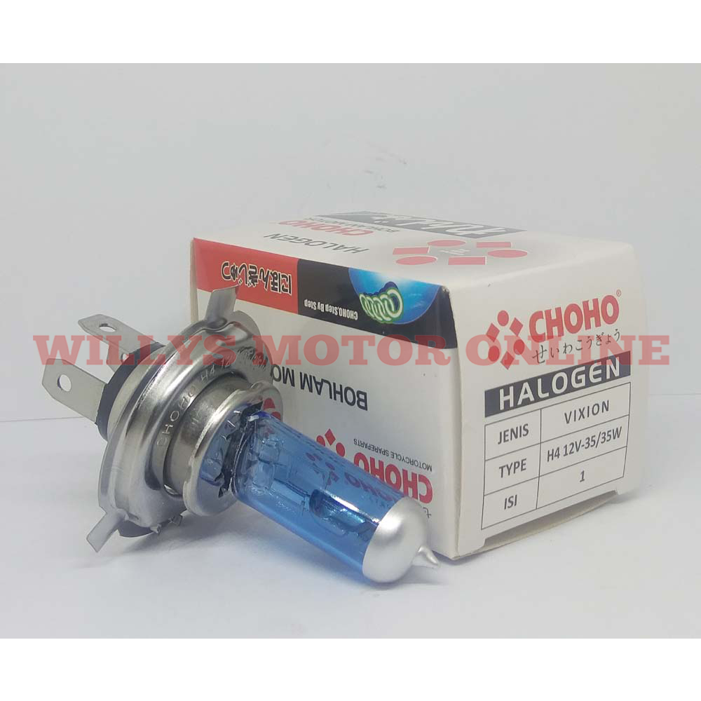 Jual Bohlam Halogen H4 12V-35W Biru CHOHO / Bohlam Lampu Vixion Biru ...