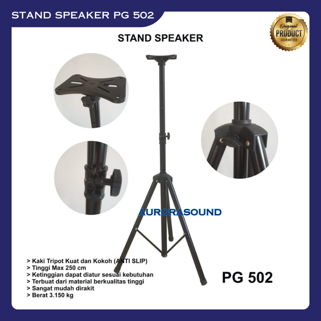 Jual STAND SPEAKER PG 502 TRIPOD BESI 1 PCS ANTI SLIP TRIPOD SPEAKER ...