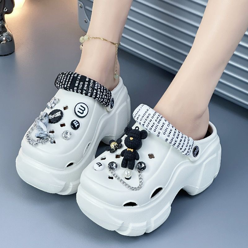 Jual Halu Sandal Sepatu Wegdes Wanita Sandal Kodok Sepatu Wedges Sendal ...
