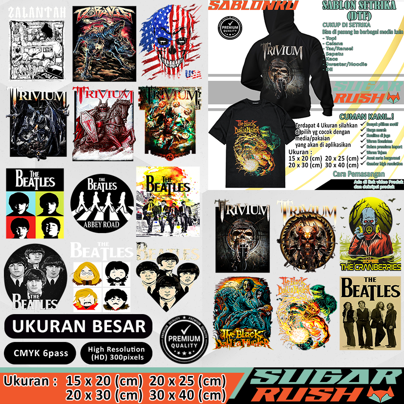 Jual Sablon dtf sablon setrika ukuran Besar part 1 band metal musik ...