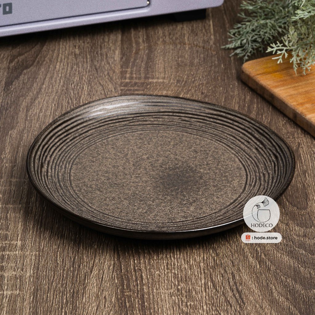 Jual [HODECO] HARU piring keramik corak abstrak estetik model jepang ...