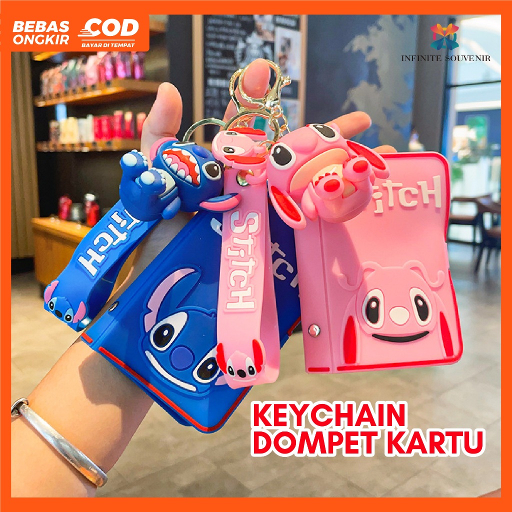 Jual Keychain Dompet Kartu Motif Stitch / Stella Lou / Gantungan Kunci ...