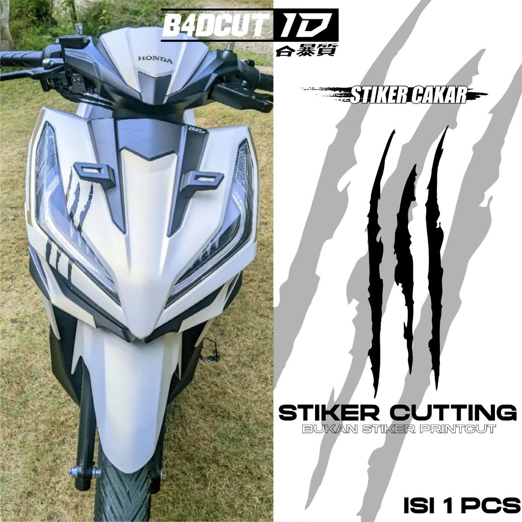 Jual Stiker Motor Cakar Monster Claws Cutting Sticker Cakaran Mobil ...