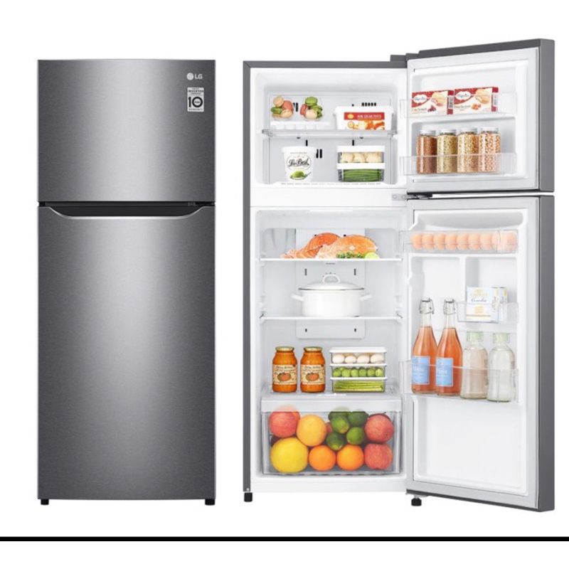 Jual LG Kulkas 2 Pintu Smart Inverter 202 Liter Dark Graphite Steel GN ...