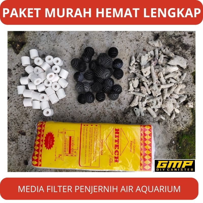 Jual Media filter Aquarium 1 Set Media filter canister / talang / tong ...