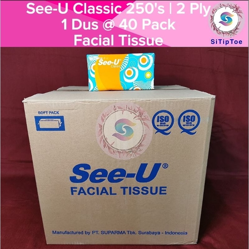 Jual [1 Dus = 40 Pack] Tisu See-U Classic 250 Sheets 2 Ply Facial ...