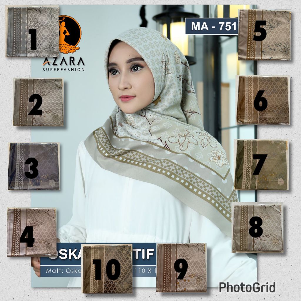 Jual PROMO JILBAB OSKARA MOTIF SEGIEMPAT AZARA CUT HIJAB TERMURAH MOTIF ...