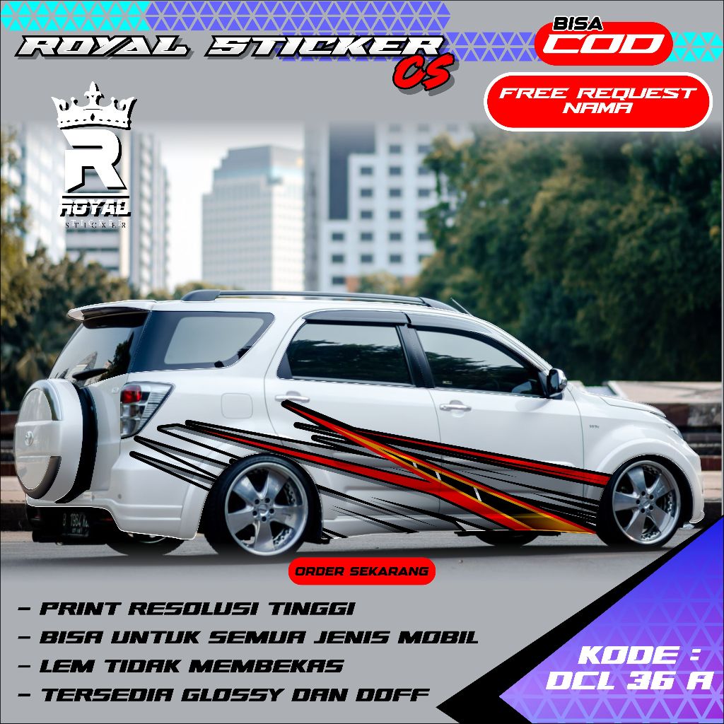 Jual DECAL STICKER STRIPING MOBIL TERIOS RUSH AVANZA / STIKER MOBIL ...
