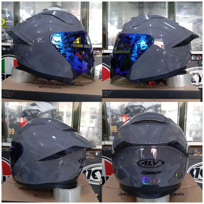 Jual HELM ALV GENOS BLUETOOTH SOLID STONE GREY SINGLE VISOR | Shopee ...