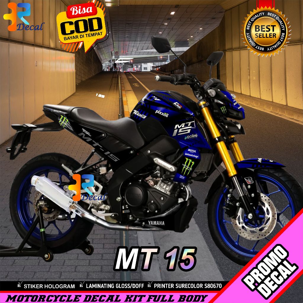 Jual Decal Yamaha MT 15 Old Motif Monster Tech 3 Sticker Decal Full ...