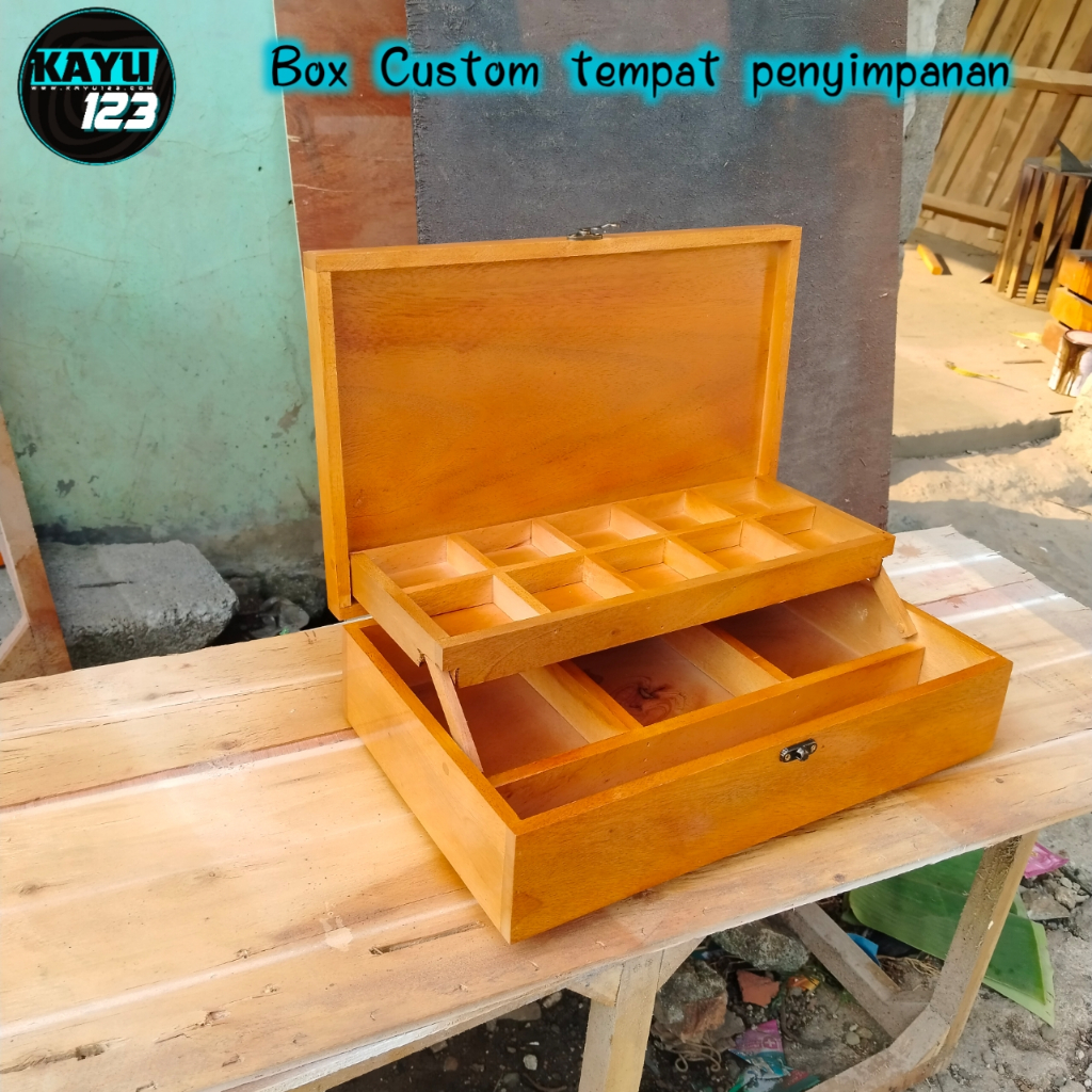 Jual Kotak Kayu Custom 40x30x12 CM Engsel / Box Kayu Custom Minimalis ...