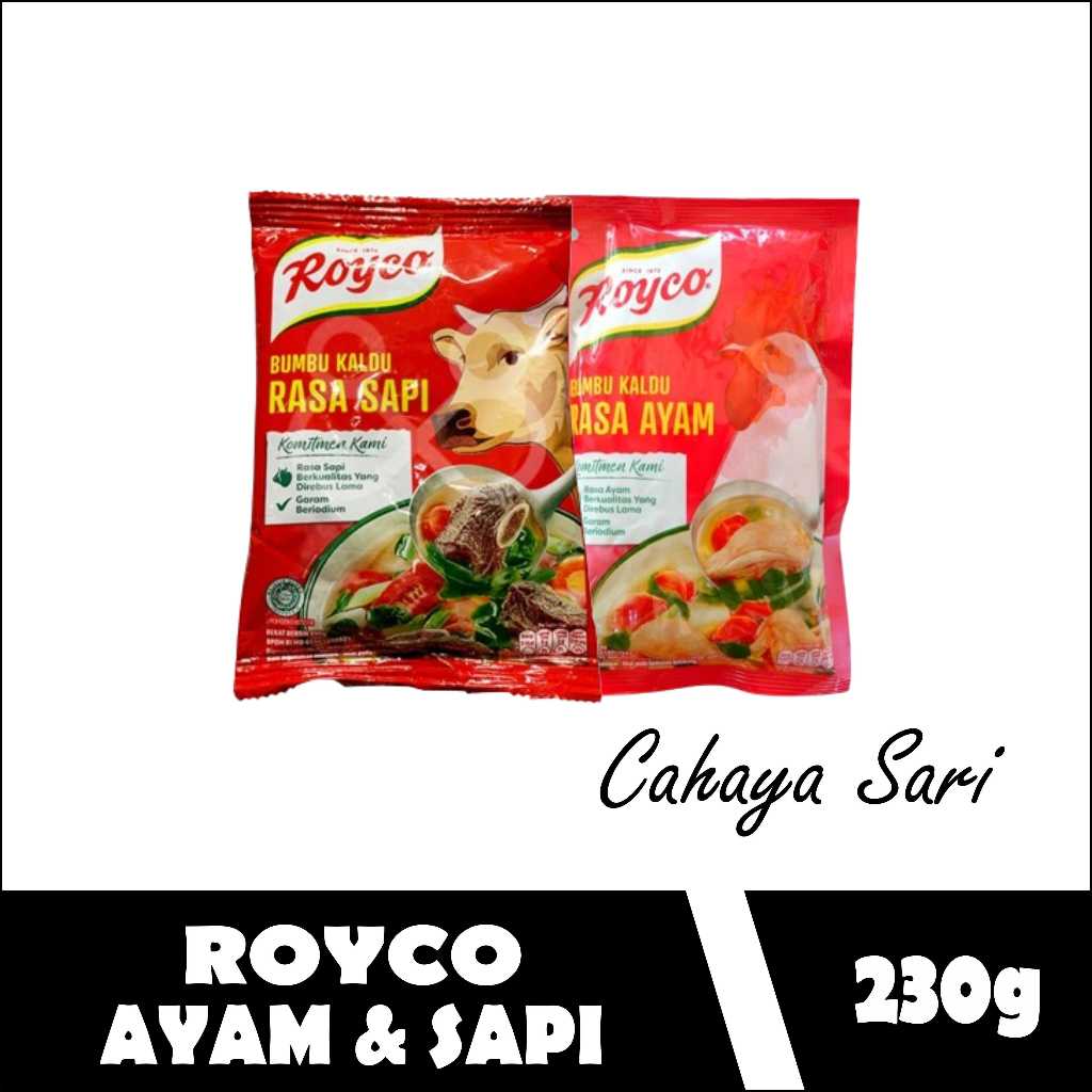 Jual Royco Bumbu Penyedap Makanan Rasa Kaldu Ayam & Sapi 230gr | Shopee ...