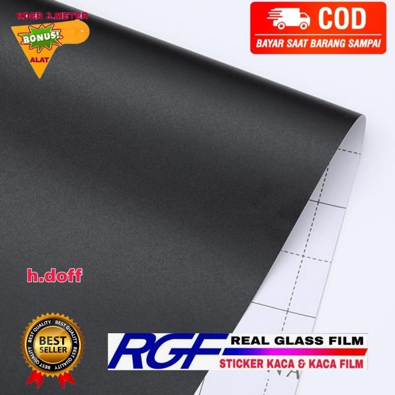 Jual wallpaper warna hitam doff sudah ada perekat mudah dipasang ...