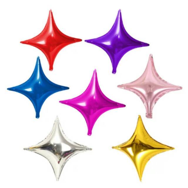 Jual Balon Foil Bintang Segi 4 Diamond 10 Inch 25 cm SATUAN / Balon ...
